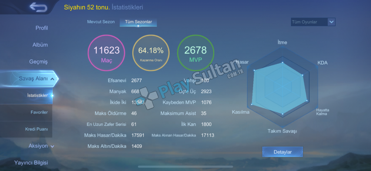 FULL HERO 348 SKİN SUİ MAİNLİ HESAP GUS FULL SKİN Buy and Prices
