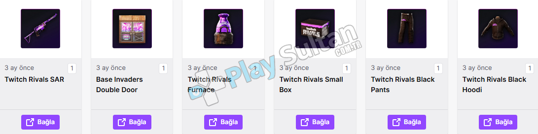 Rust Twitch Drops 33 Rounds 6 Skins Satın Al ve Fiyatları