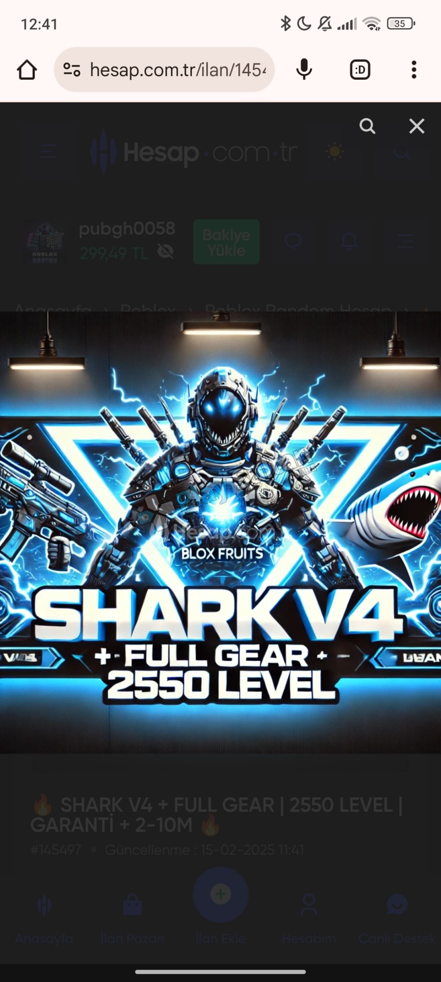 SHARK V4 + FULL GEAR 2550 LEVEL GARANTİ + 2-10M Satın Al ve Fiyatları